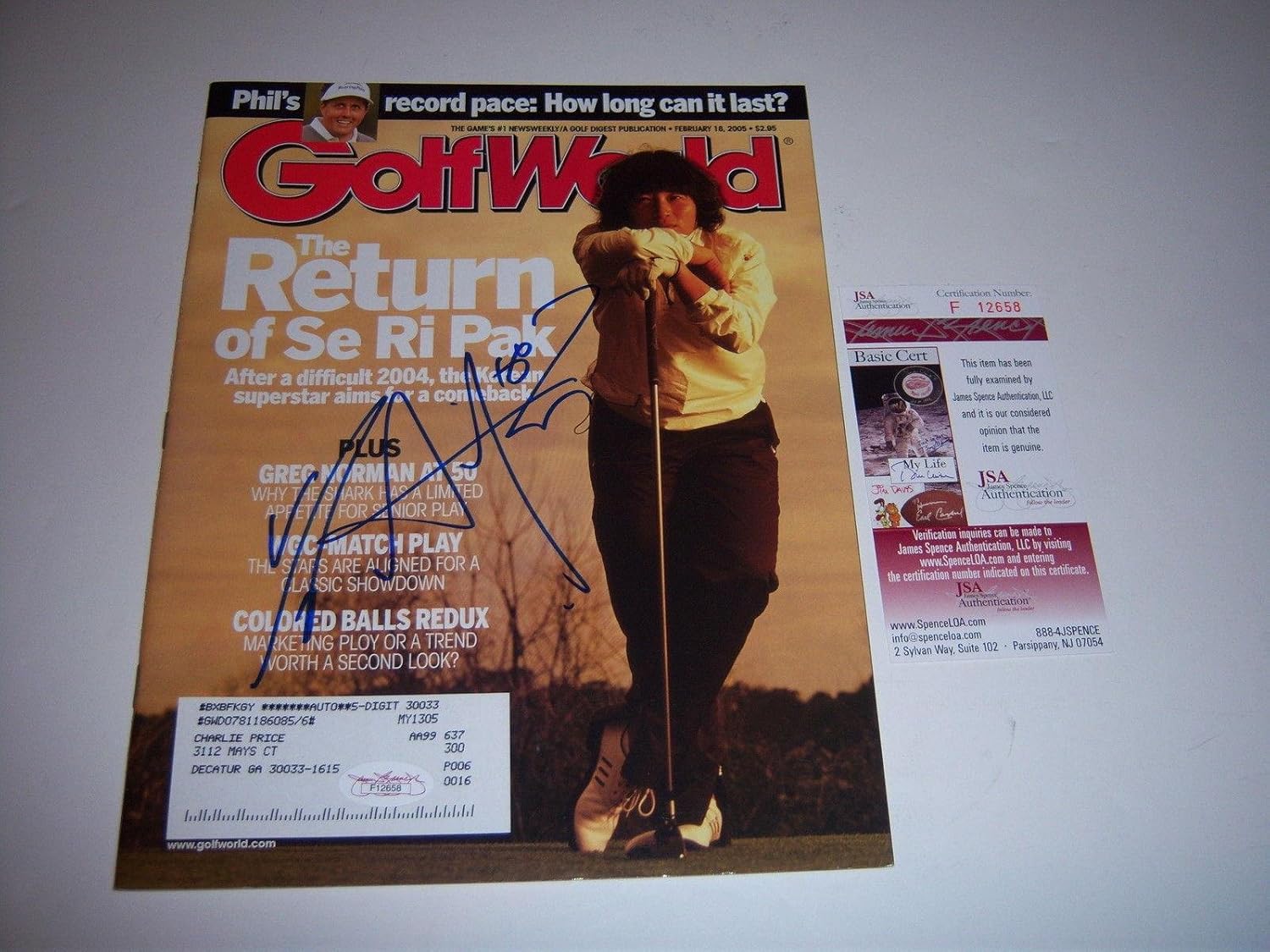 Se Ri Pak Korean Superstar Golf Pro Jsacoa Signed Golf Magazine ...
