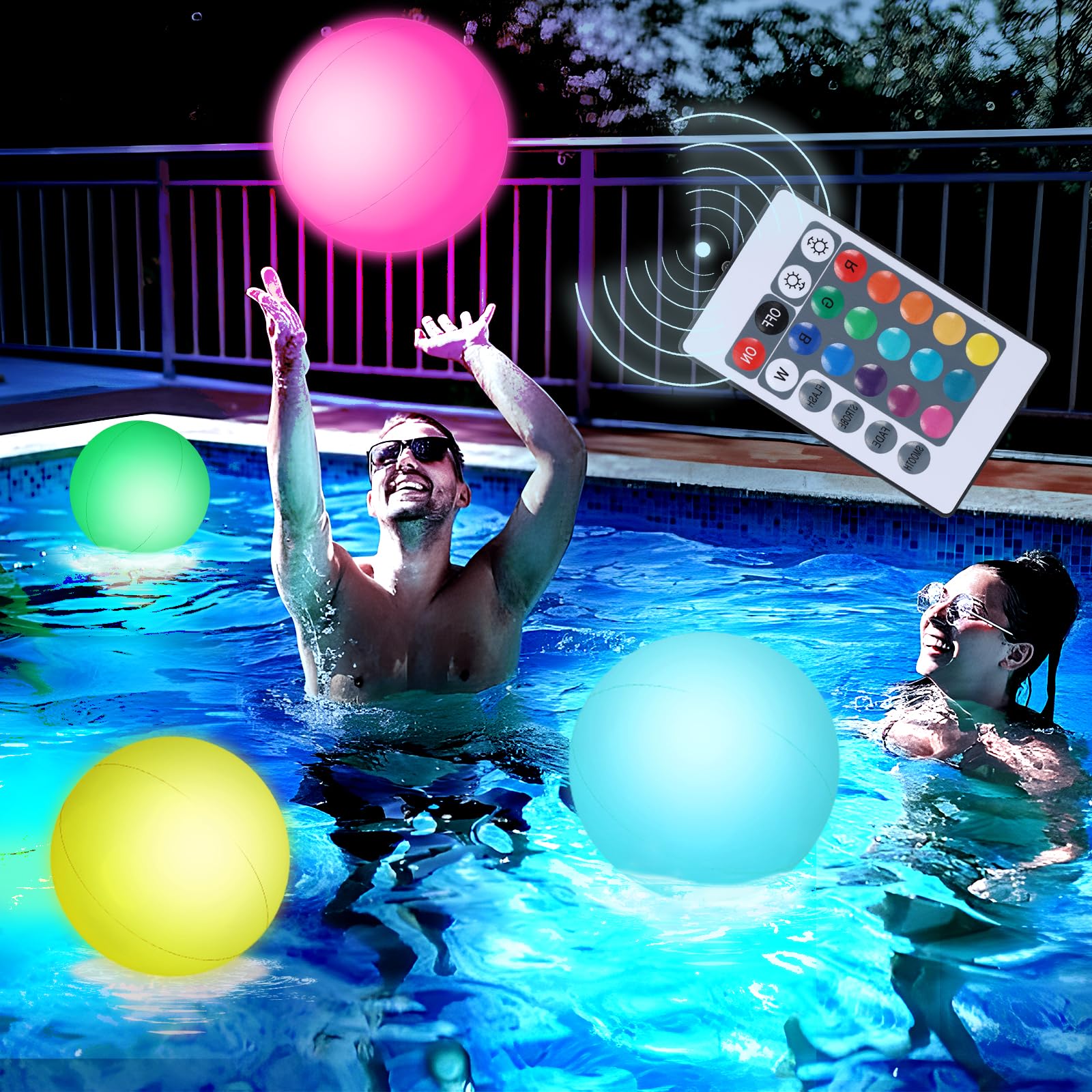 Amazon.com: FUTUREPLUSX 3PCS Light Up Beach Balls, 12" LED Beach Ball ...