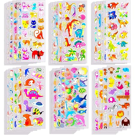 3D Stickers for Kids Toddlers 550+ Vivid Puffy Kids Stickers 24 ...