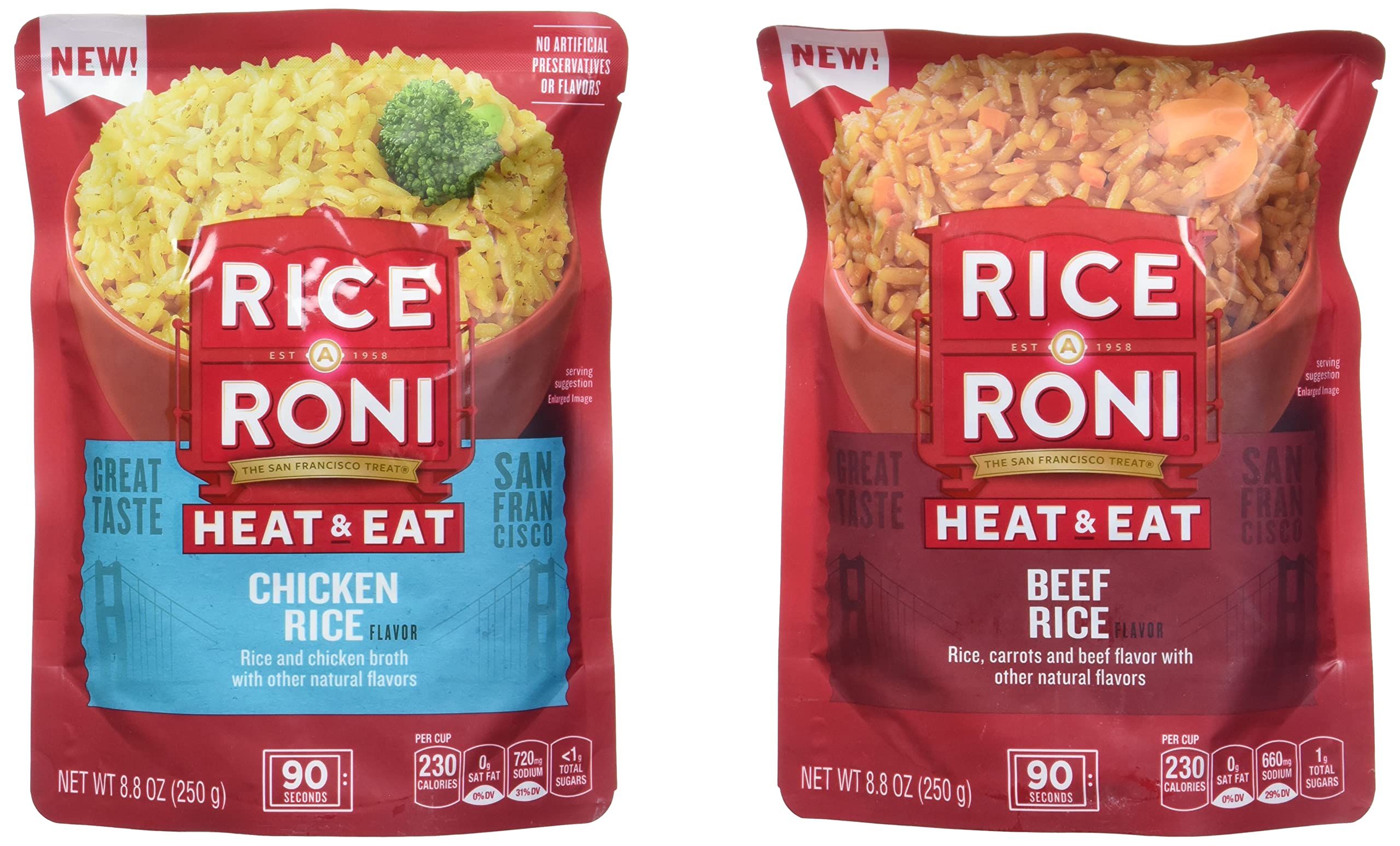 Rice A Roni Heat & Eat Rice, 2 Flavor Variety Pack, (6 Pack) 2-Flavor ...