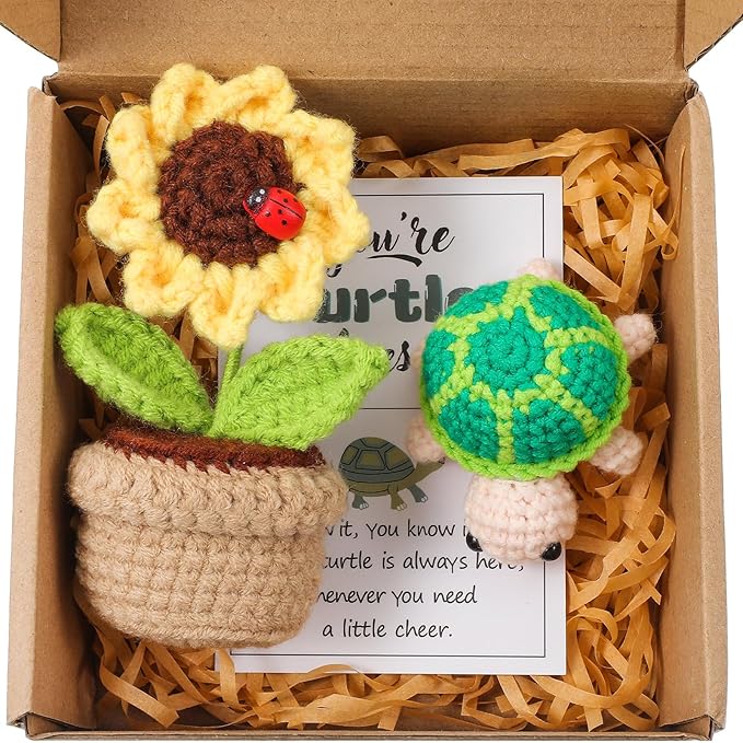 Amazon.com: Mini Funny Positive Turtle, 2 Pcs Positive Turtle Crochet ...