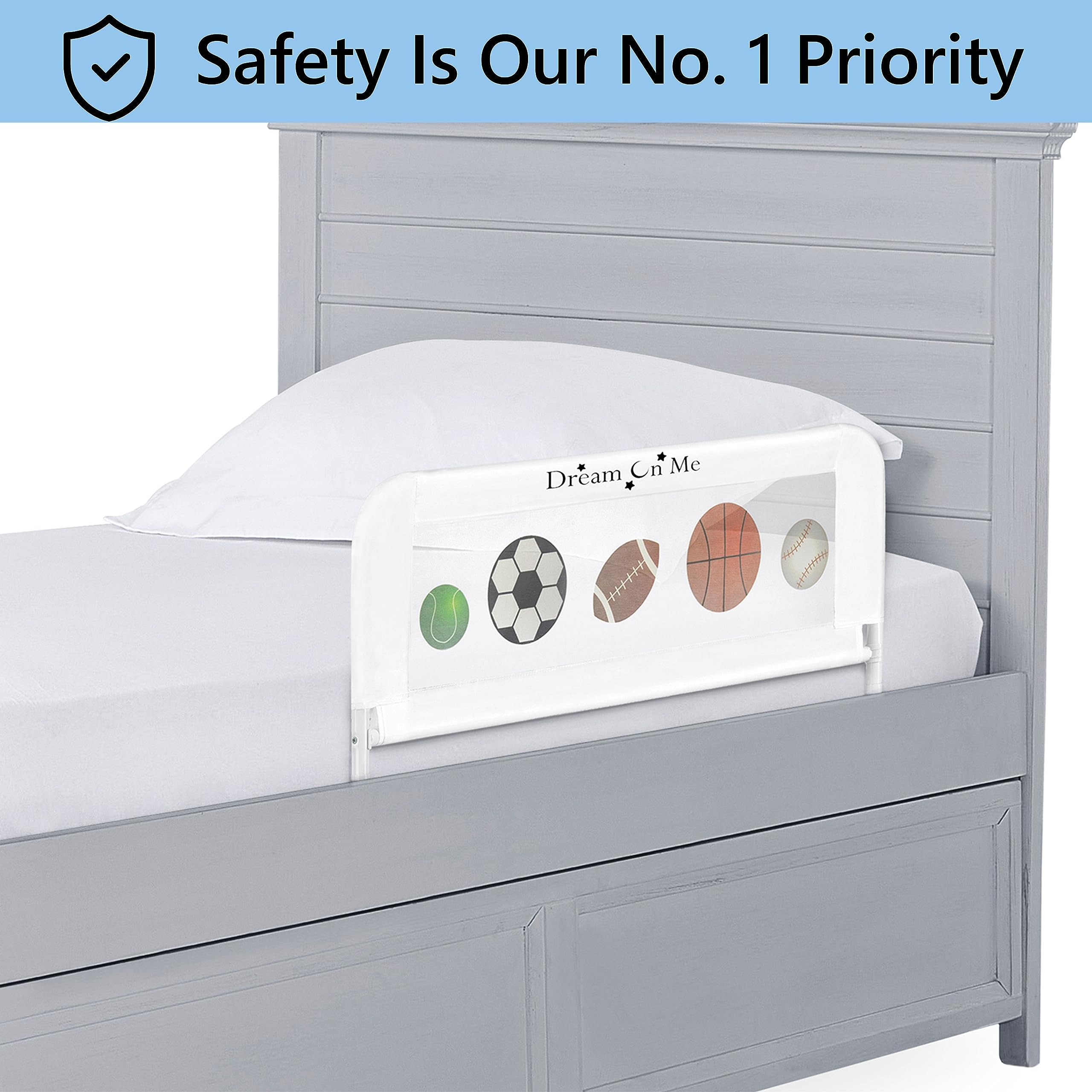 Snapklik.com : Dream On Me Mesh Security Rail/Twin Size Bed Security ...