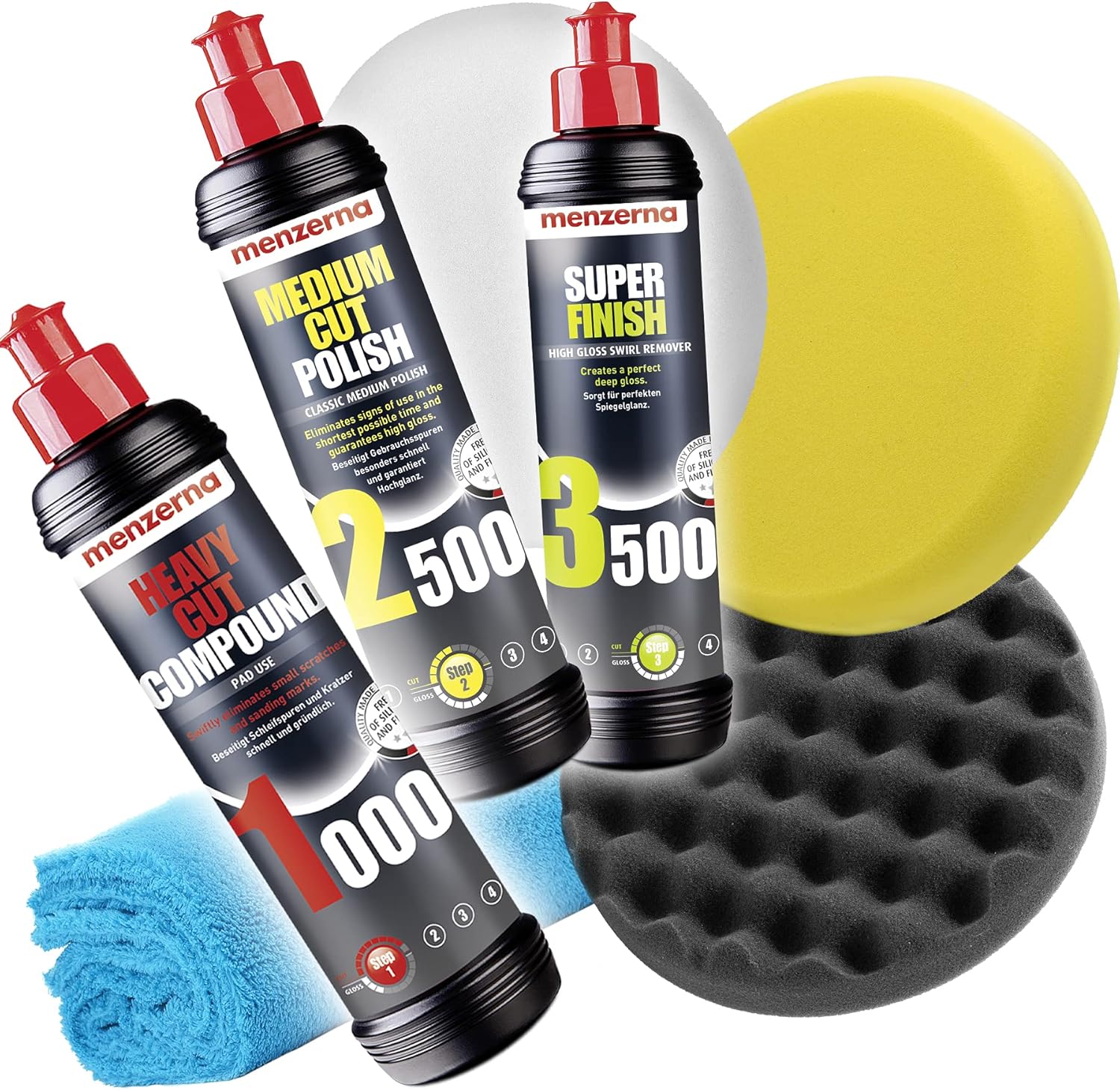 detailmate Auto Politur Set - Menzerna Autopolitur 250ml: Super Heavy ...