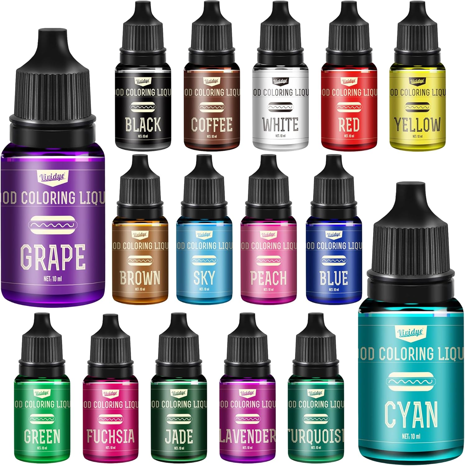Food Coloring Set - 16 Vivid Colors Liquid Food Coloring for Baking ...