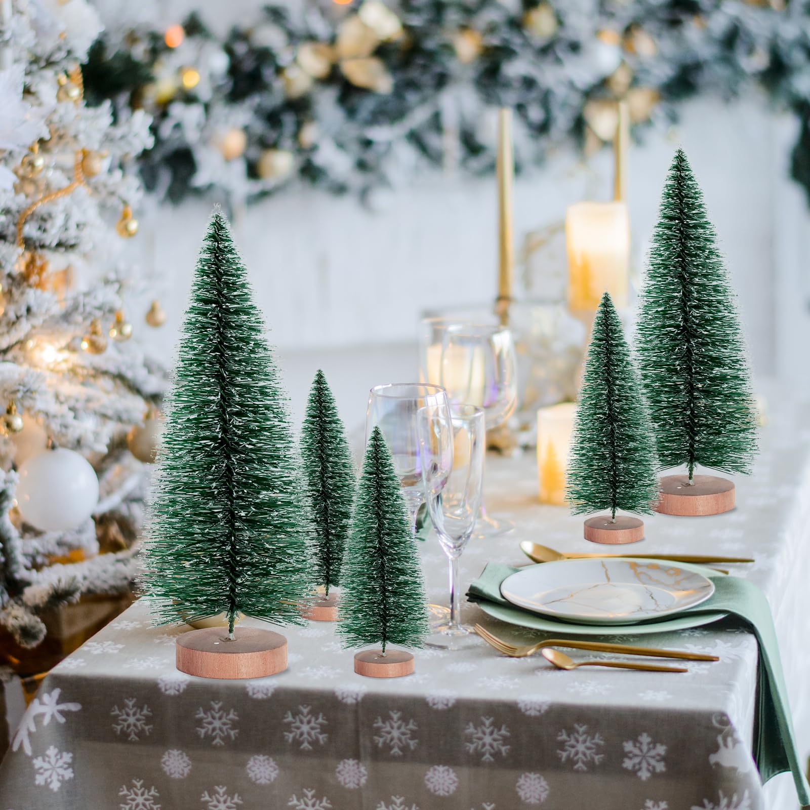 Mini Christmas Trees 5-Pack Mini Green Brush Christmas Trees - Small ...