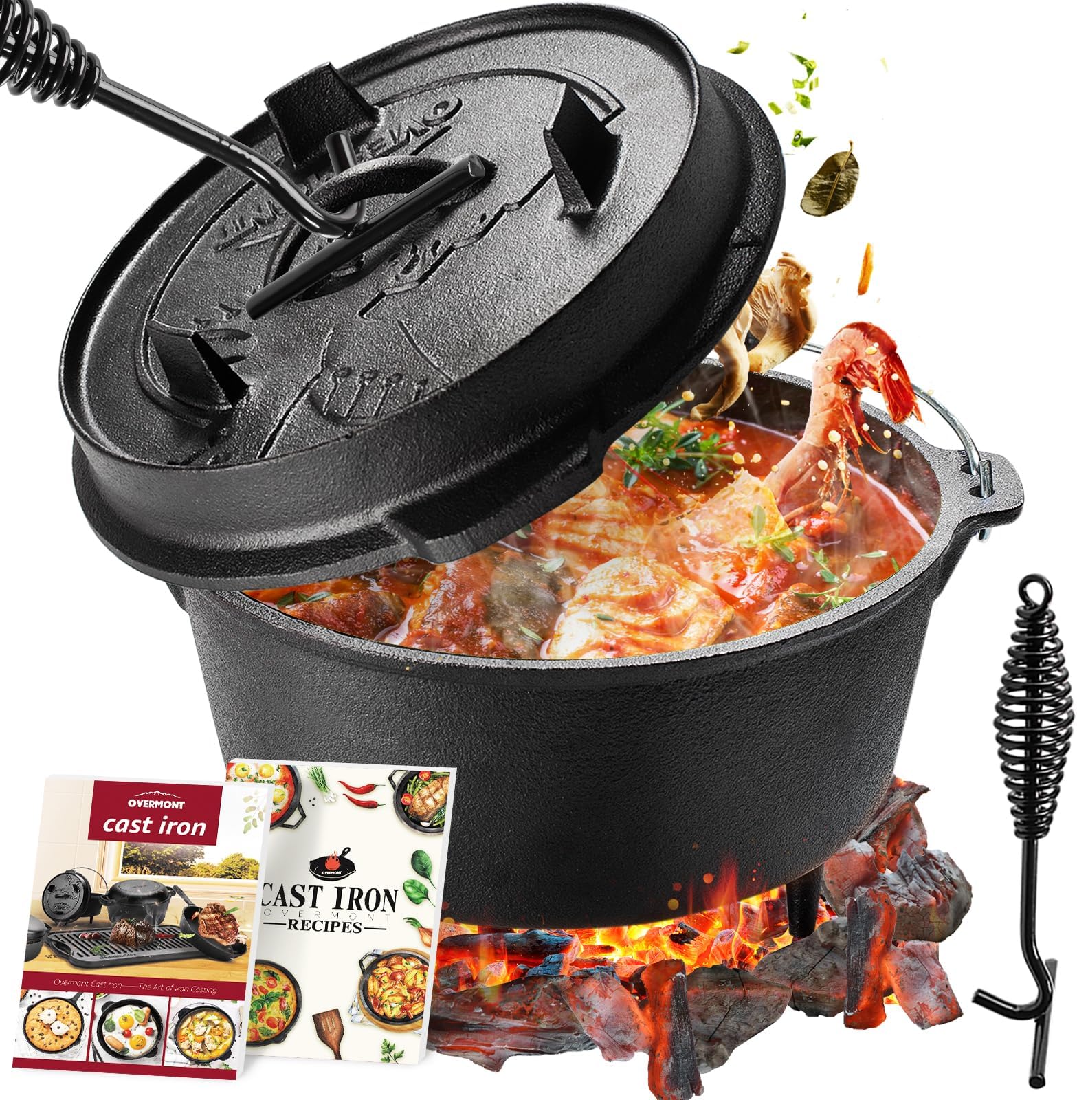 BBQ-Toro Dutch Oven Premium Serie | 7,3 Liter (DO6P), Topf mit Füße ...