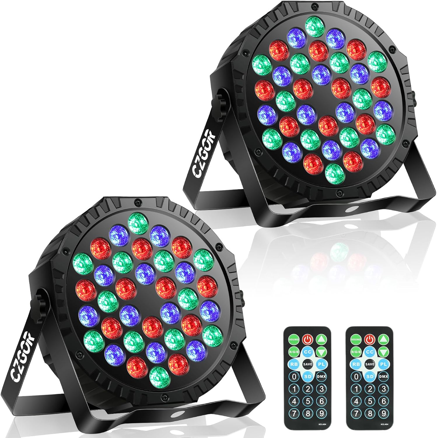 LED Stage Lights 2Pack - Czgor 36W RGB DJ Par Lights with Sound ...