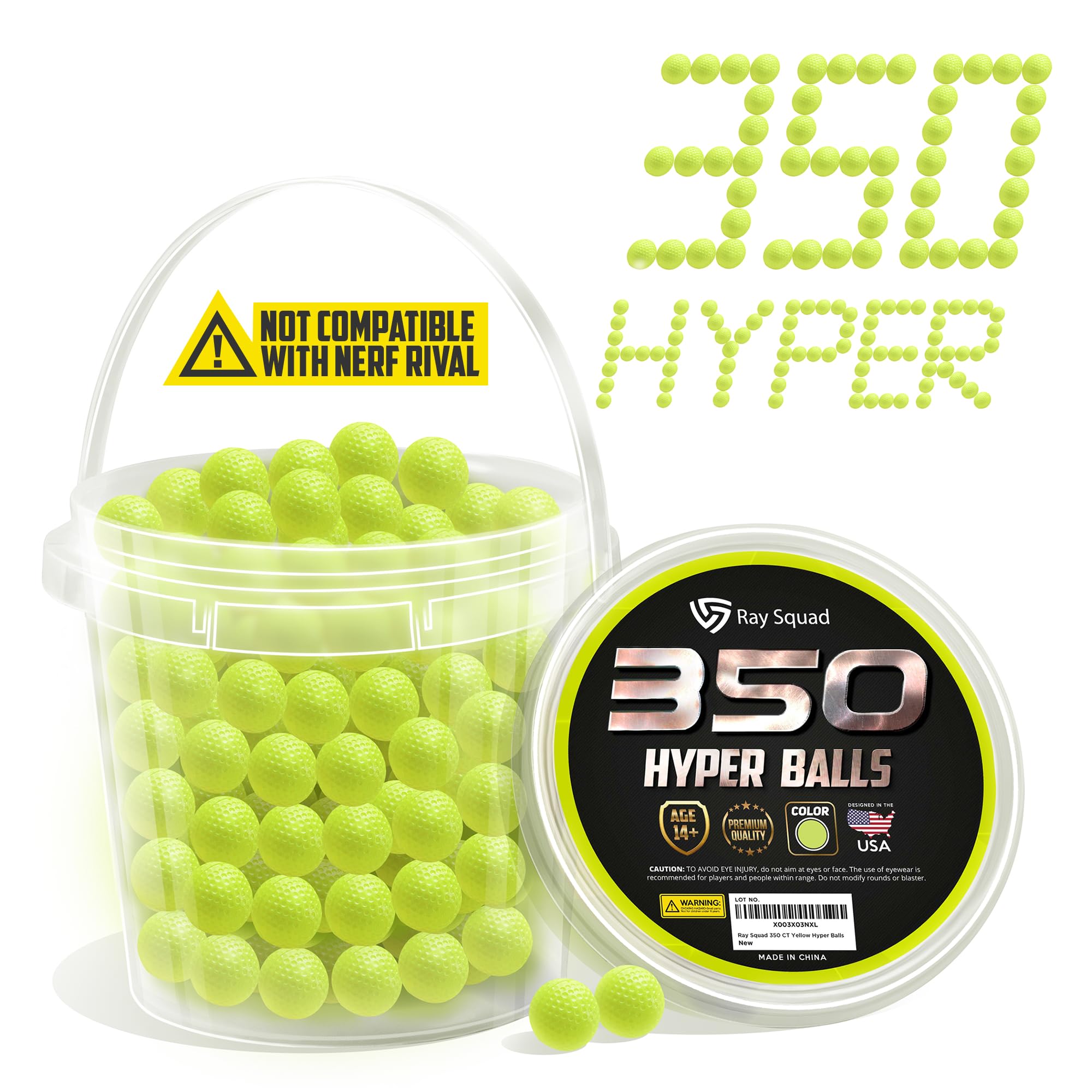 Amazon.com: (350 Pack) Ray Squad Nerf Hyper Balls, Nerf Balls, Nerf ...