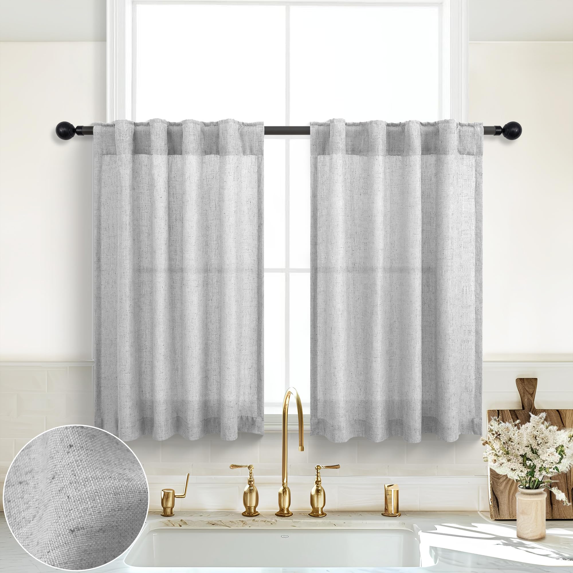 Amazon.com: KOUFALL Small Window Curtains for Bathroom,Sheer Privacy ...