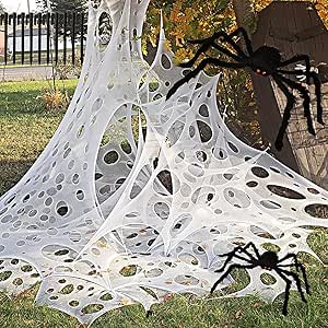 Amazon.com: Beef Netting Halloween Spider Webs Decorations,Giant ...