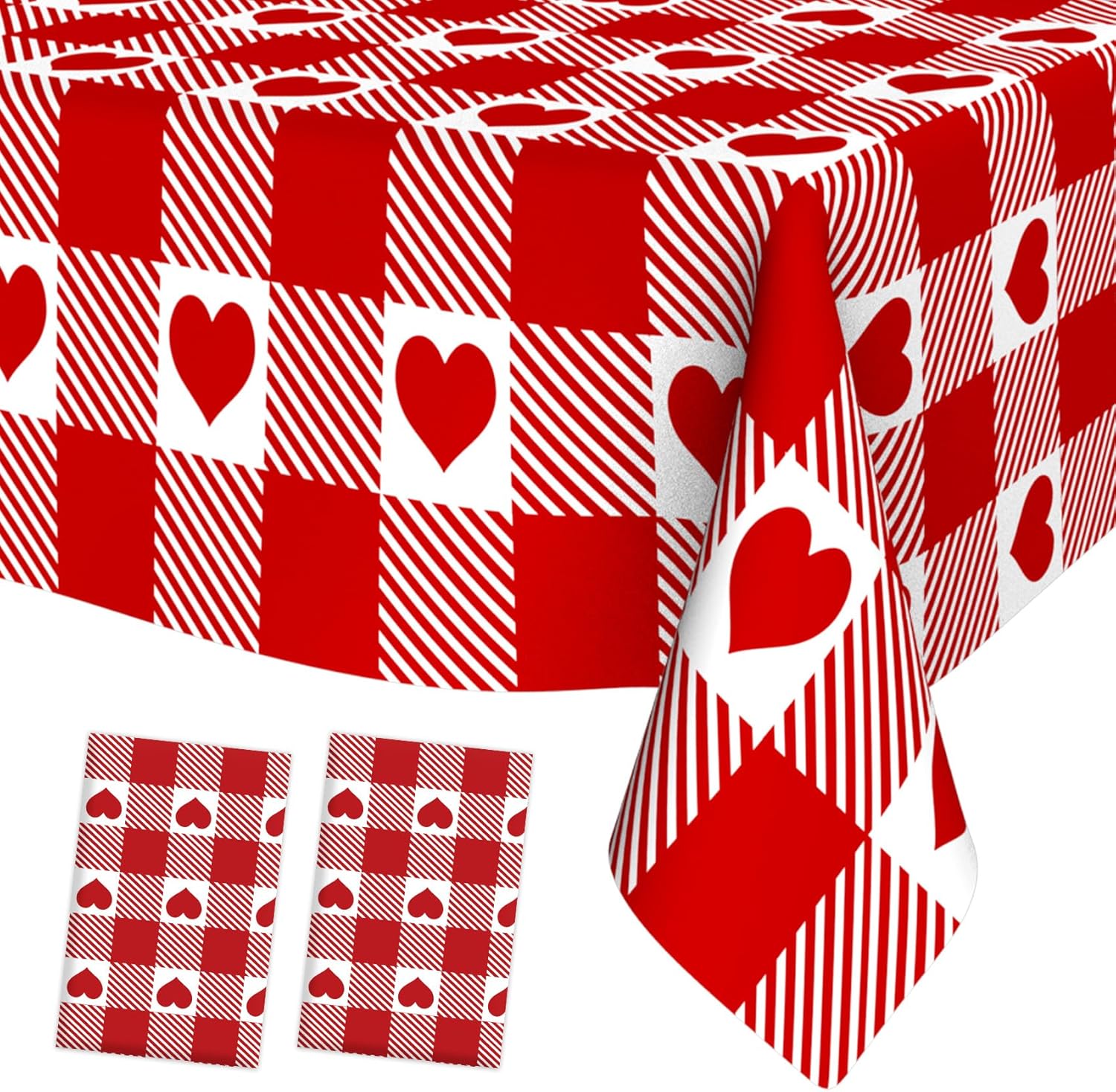 Amazon.com: Valentines Tablecloth Plastic Valentines Day Tablecloth 2 ...