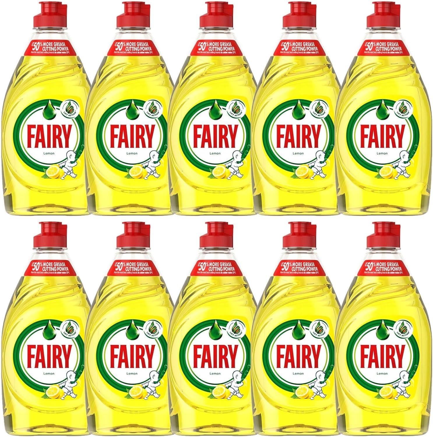 Fairy Lemon Washing Up Liquid with LiftAction | Dishes Grease Cleaner ...