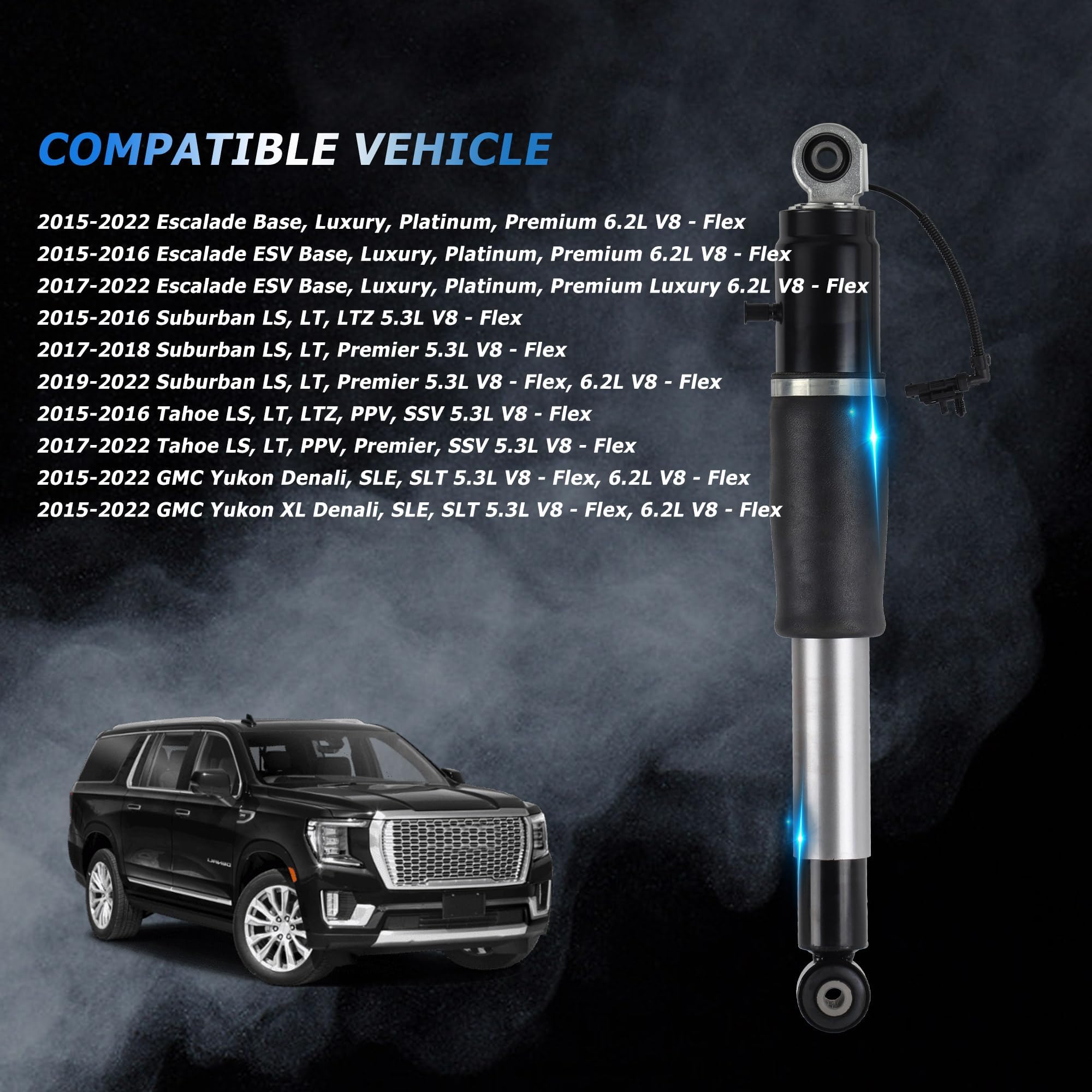 PROEZE 1 Pair Rear Air Shock lift Struts Absorber electronic with ...