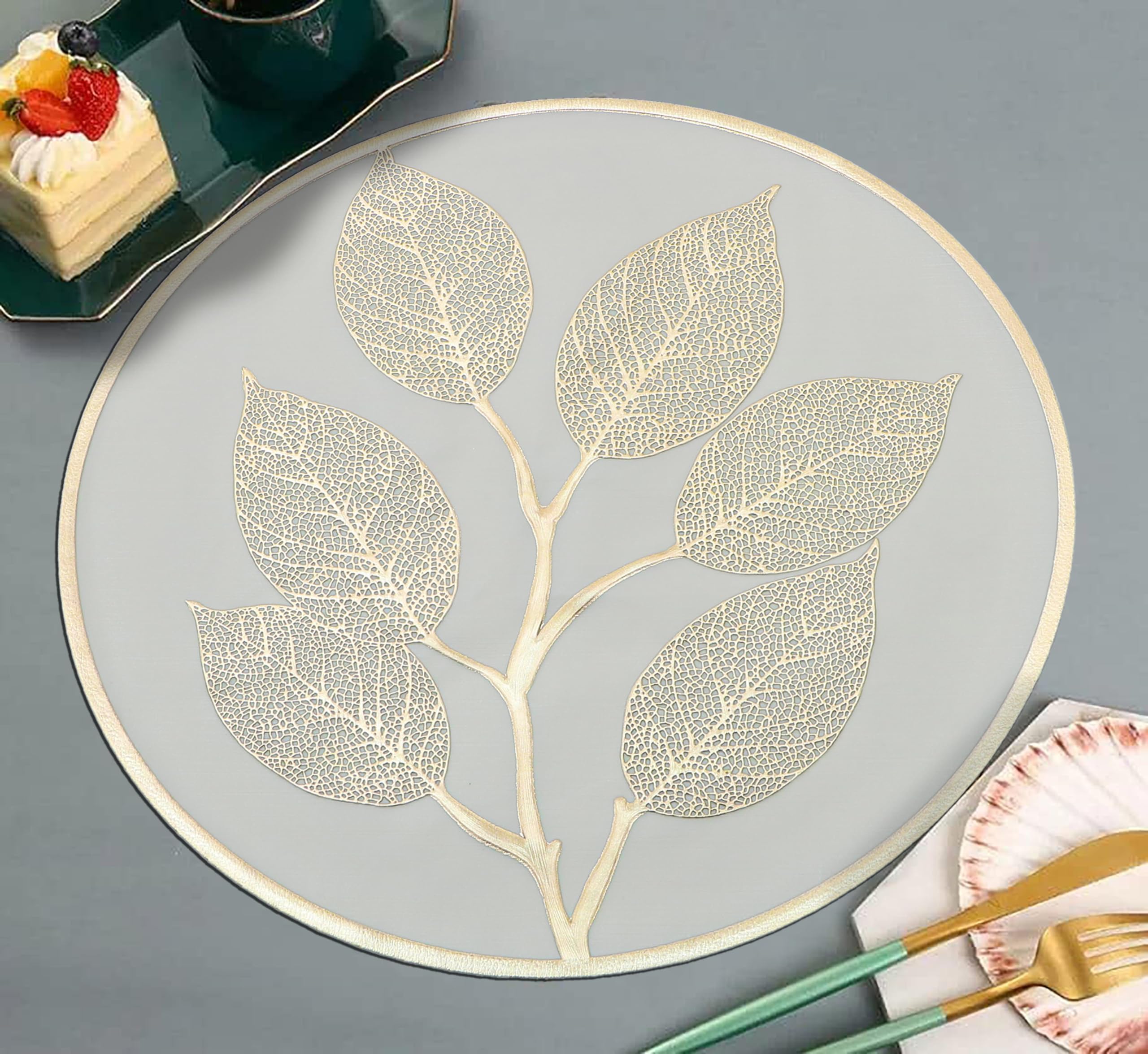 Buy THE HOME TALK Gold Metallic Round Place Mats- Set of 2-16 Inches ...
