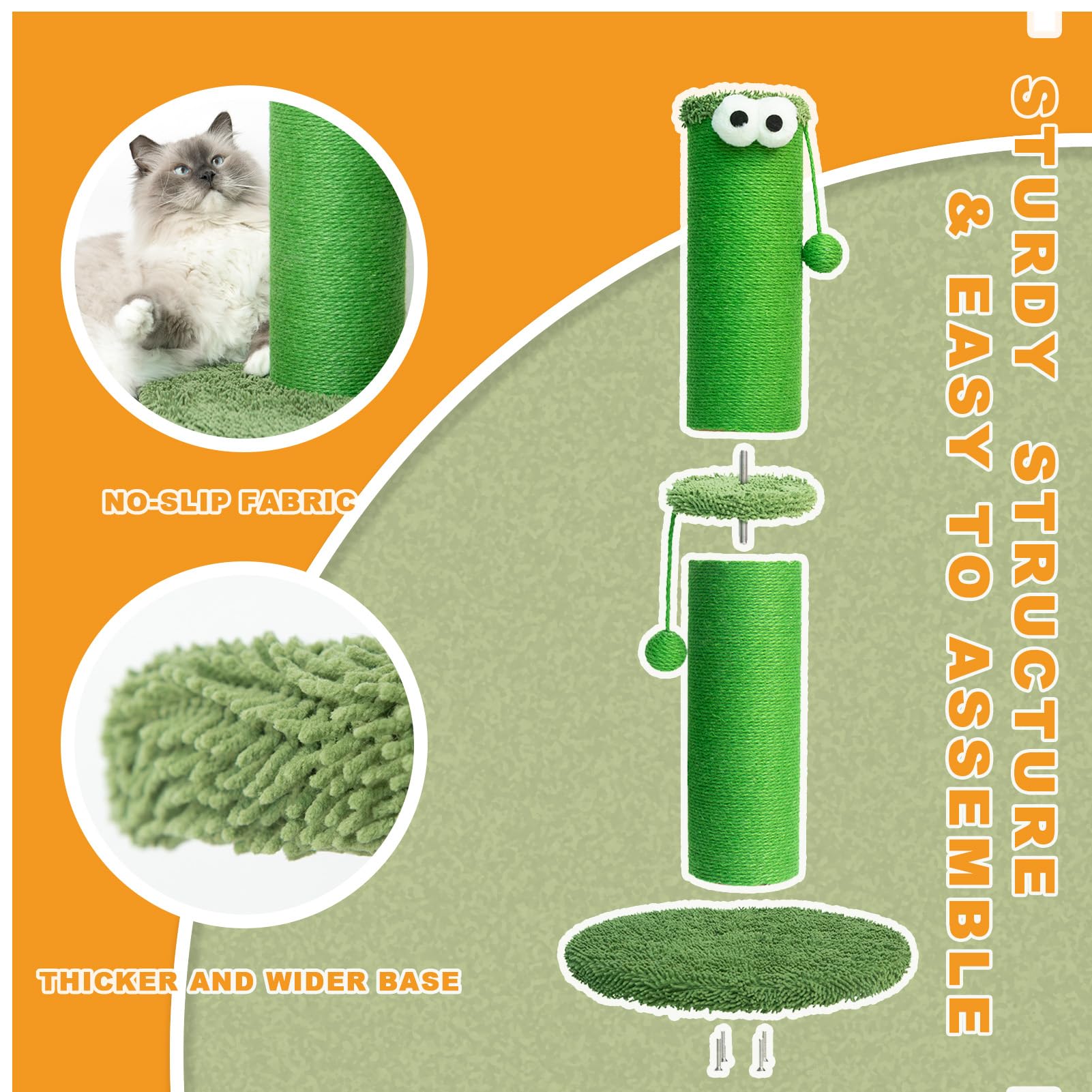 Snapklik.com : Nekosan Large Cat Scratching Post, 34 Inch Tall