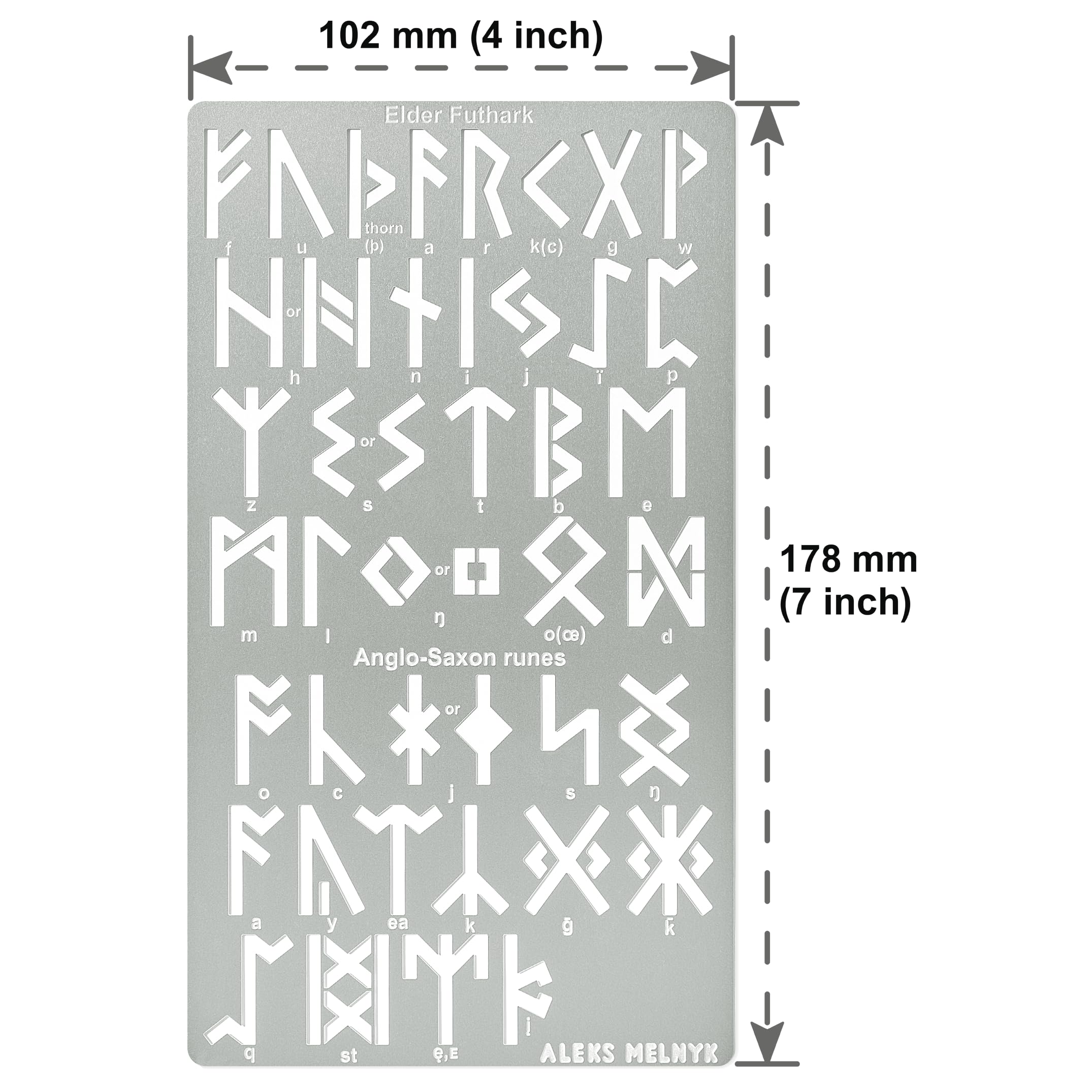 Sigil Craft Aleks Melnyk #35 Metal Journal Stencil, Elder Futhark Runes ...