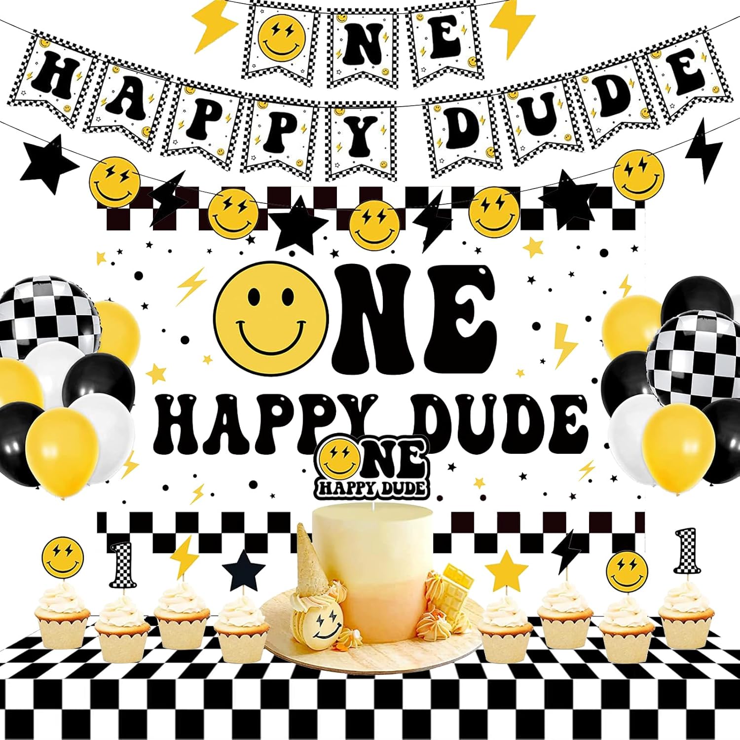 Amazon.com: One Happy Dude Birthday Decorations - 1st Birthday Party ...