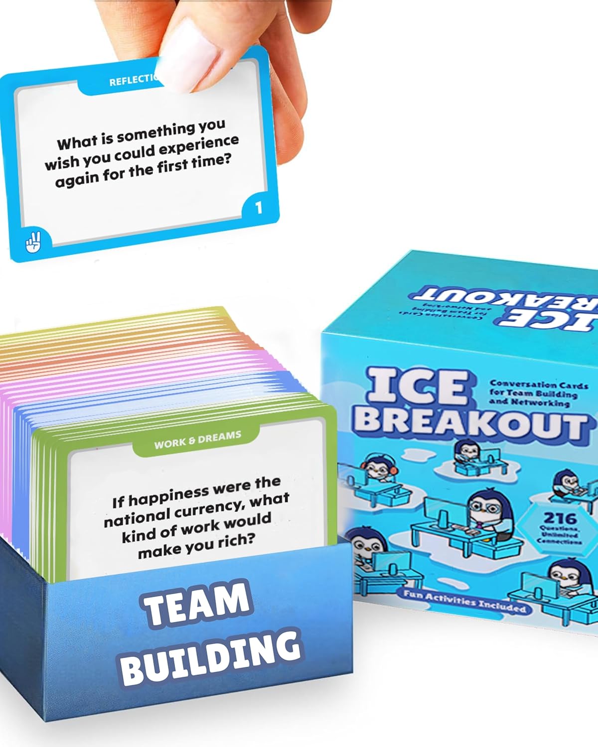 Amazon.com: Conversation Cards for Team Building and Networking | Fun ...