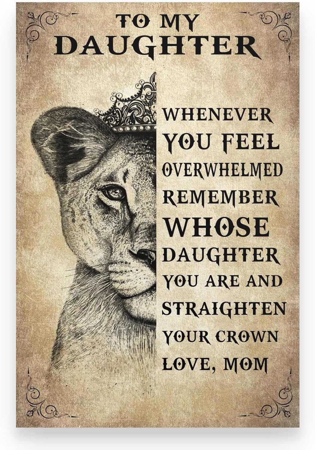 Amazon.com: NEILJENA My Daughter Be Brave Have Courage Picture, My ...
