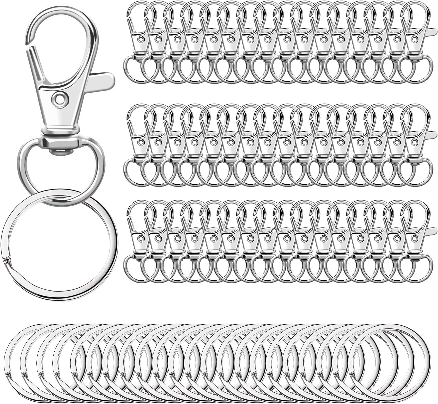 Amazon.com: Mini Skater 6inch Key Rings Keychain Stainless Steel Wire ...