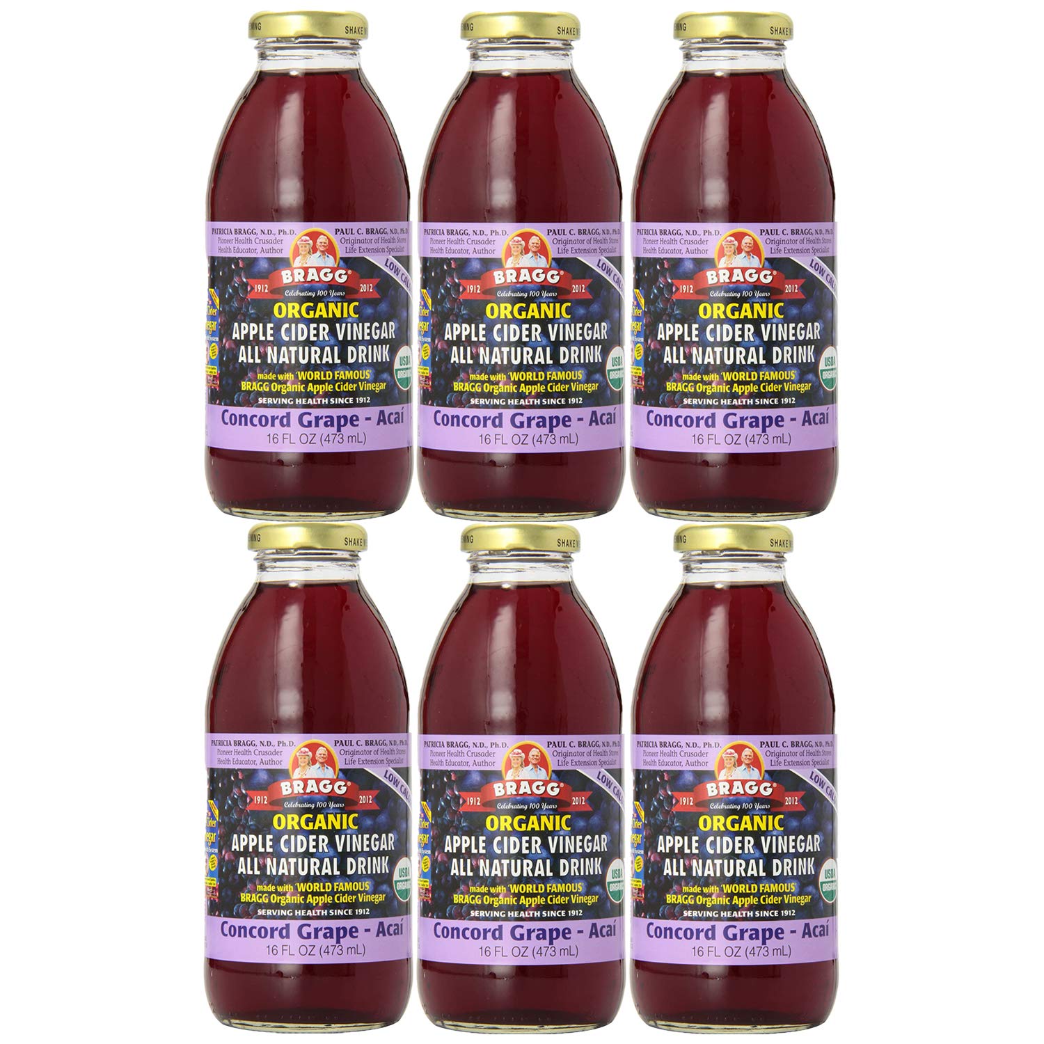 Amazon.com : Bragg Apple Cider Vinegar Drink, Concord Grape & Acai, 16 ...