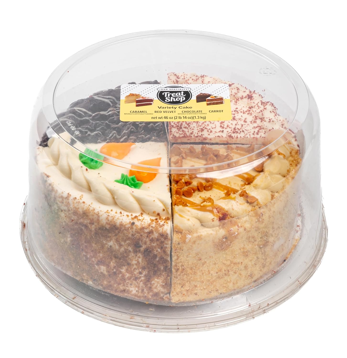 Our Specialty, Pastel variado de doble capa de 8 pulgadas, caramelo, zanahoria, chocolate y ...