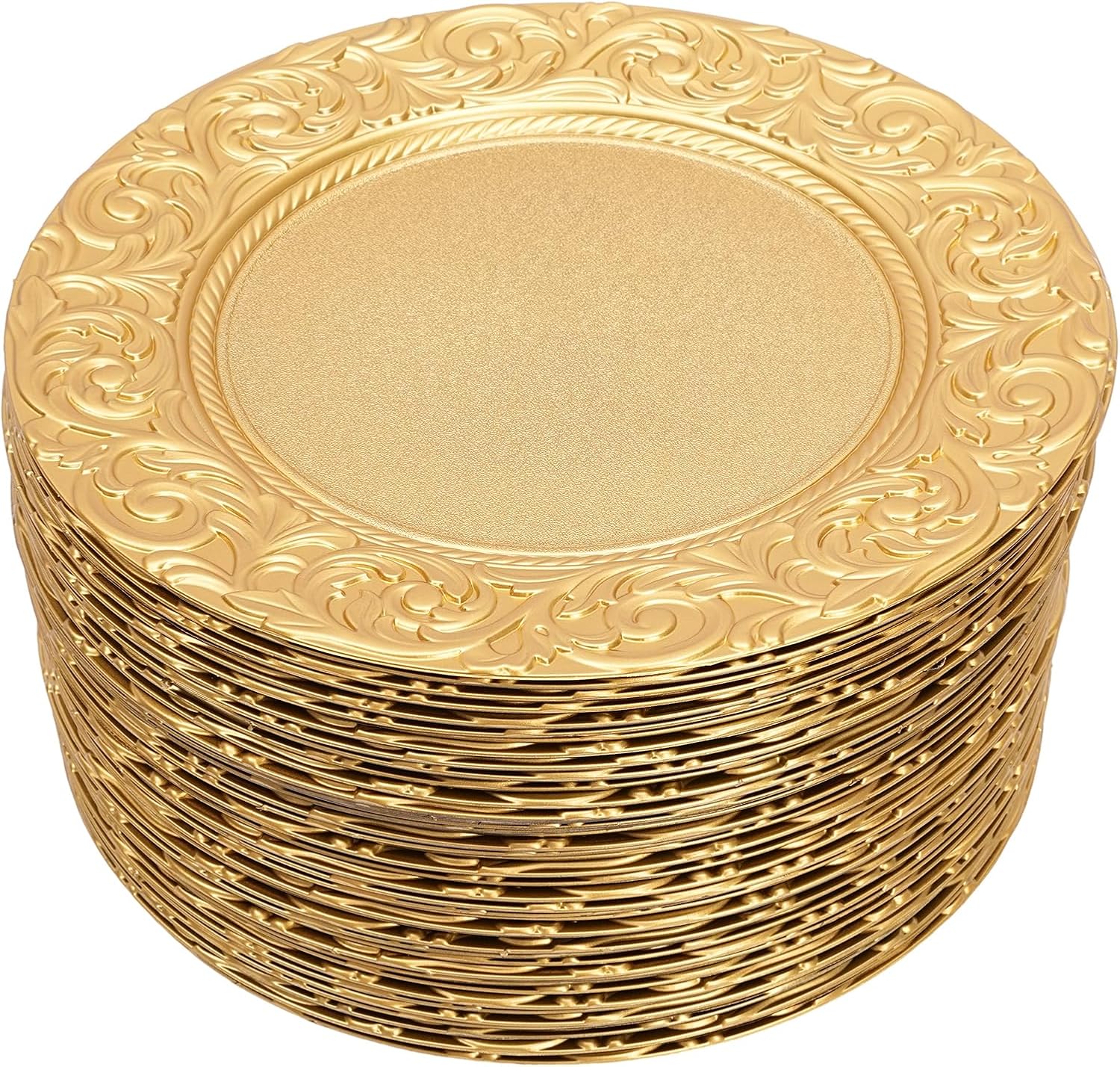 Amazon.com | RocoReny Antique Charger Plates Set, 100 Pcs 13in Plastic ...