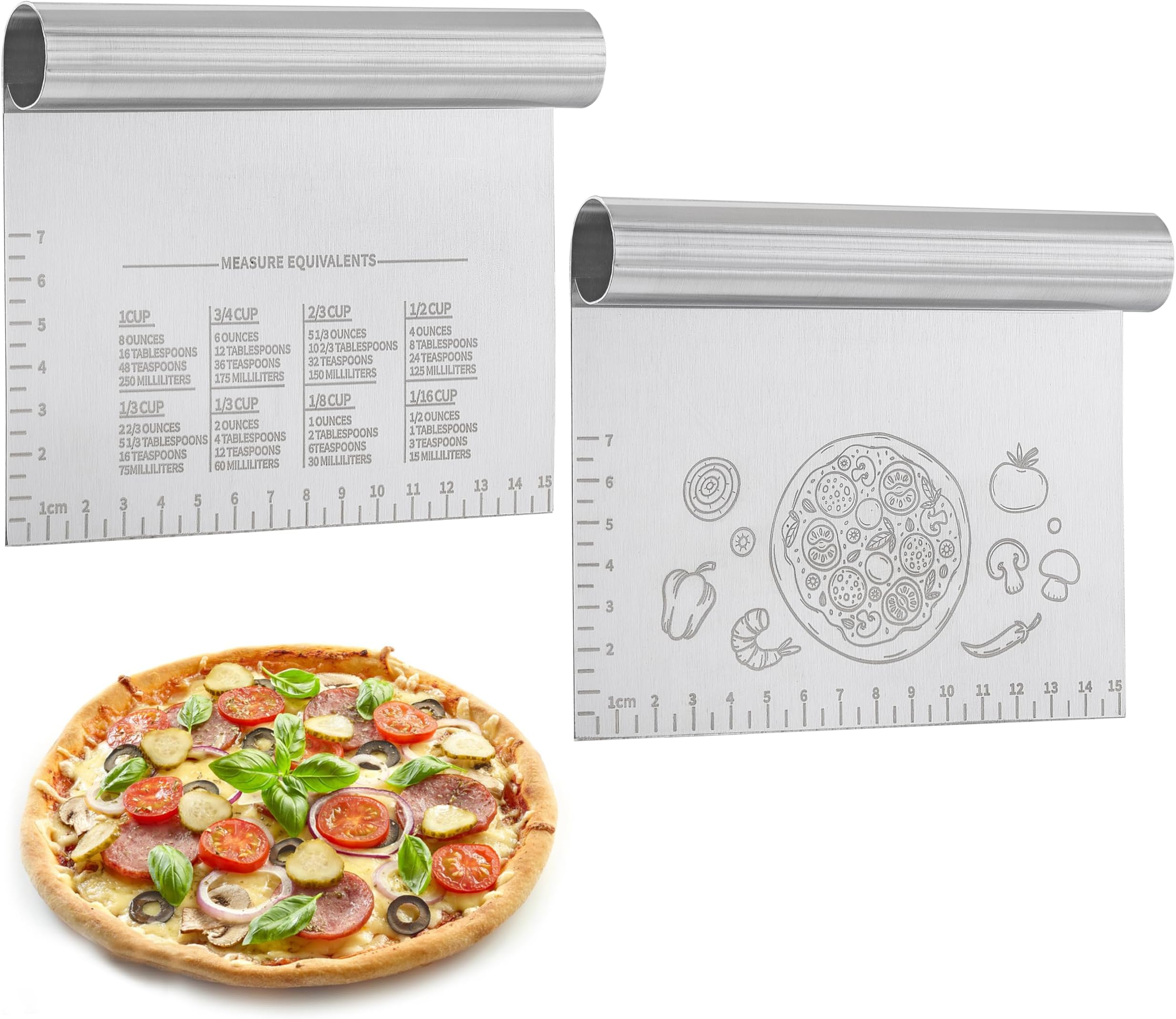 Amazon.com: Vaincre Bench Dough Scraper Cutter - 2PCS 6" Stainless ...