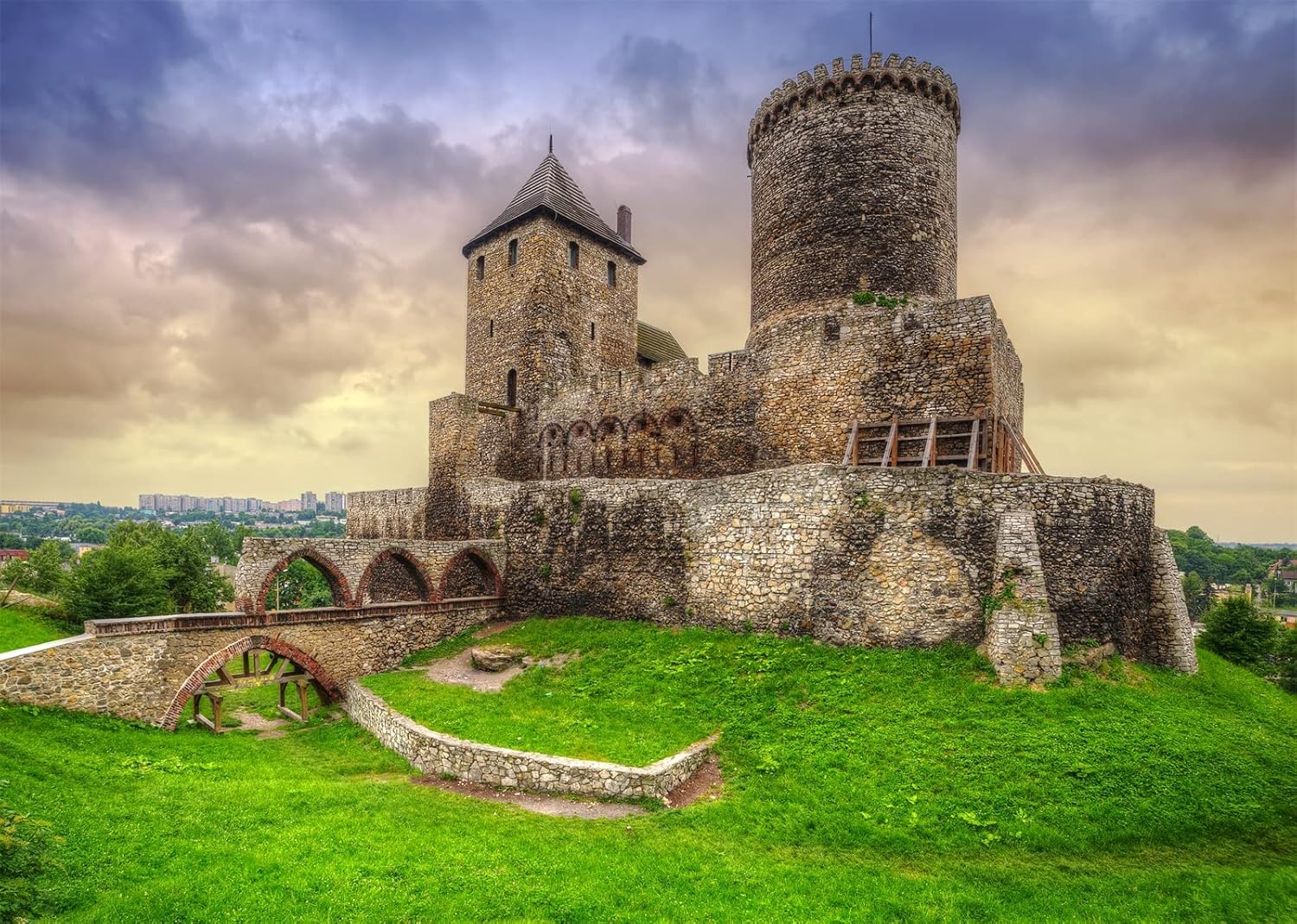 Amazon.com : BELECO 7x5ft Fabric Poland Medieval Castle Photography ...