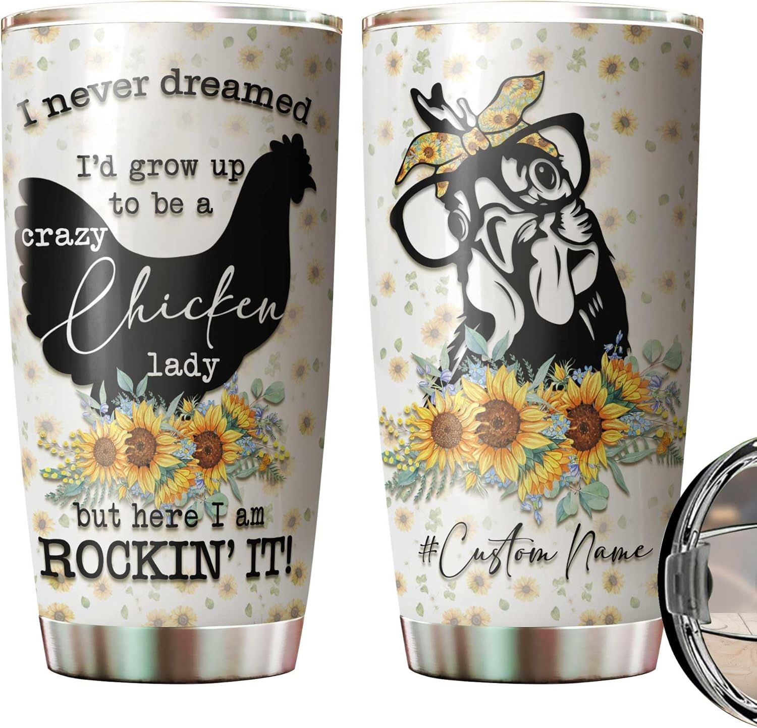 Amazon.com: Personalized Chicken Lady Gifts - Custom Stainless Steel ...