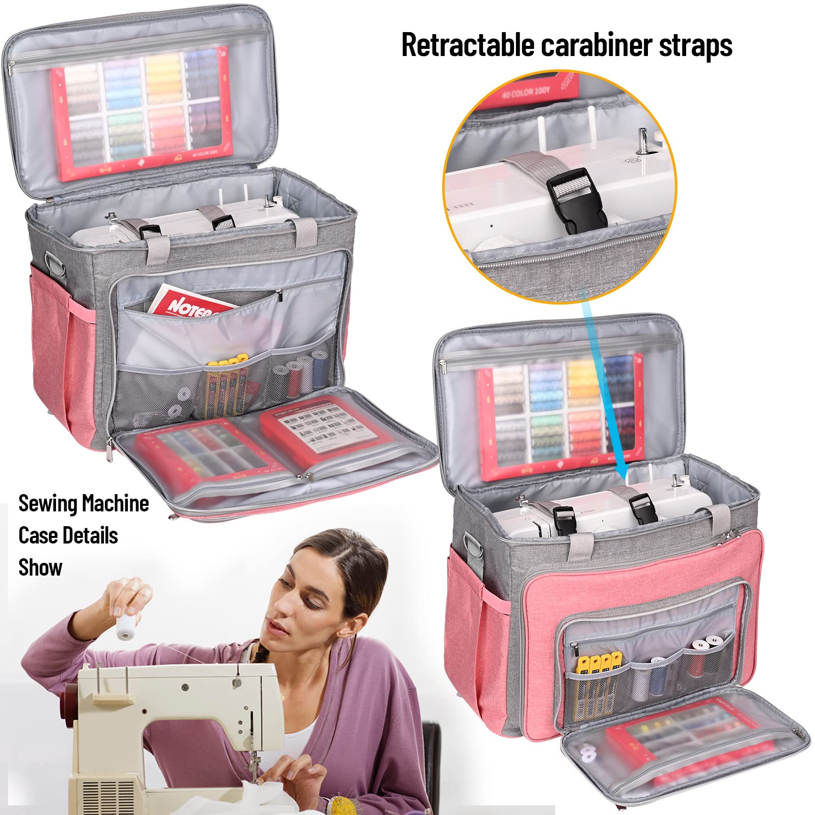 Snapklik.com : FINESUN Sewing Machine Bag, Foldable Deluxe Sewing ...