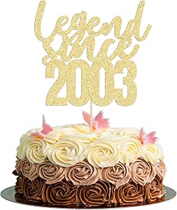 Amazon.com: Gyufise 1 Pack Legend Since 2003 Cake Topper Glitter Twenty ...