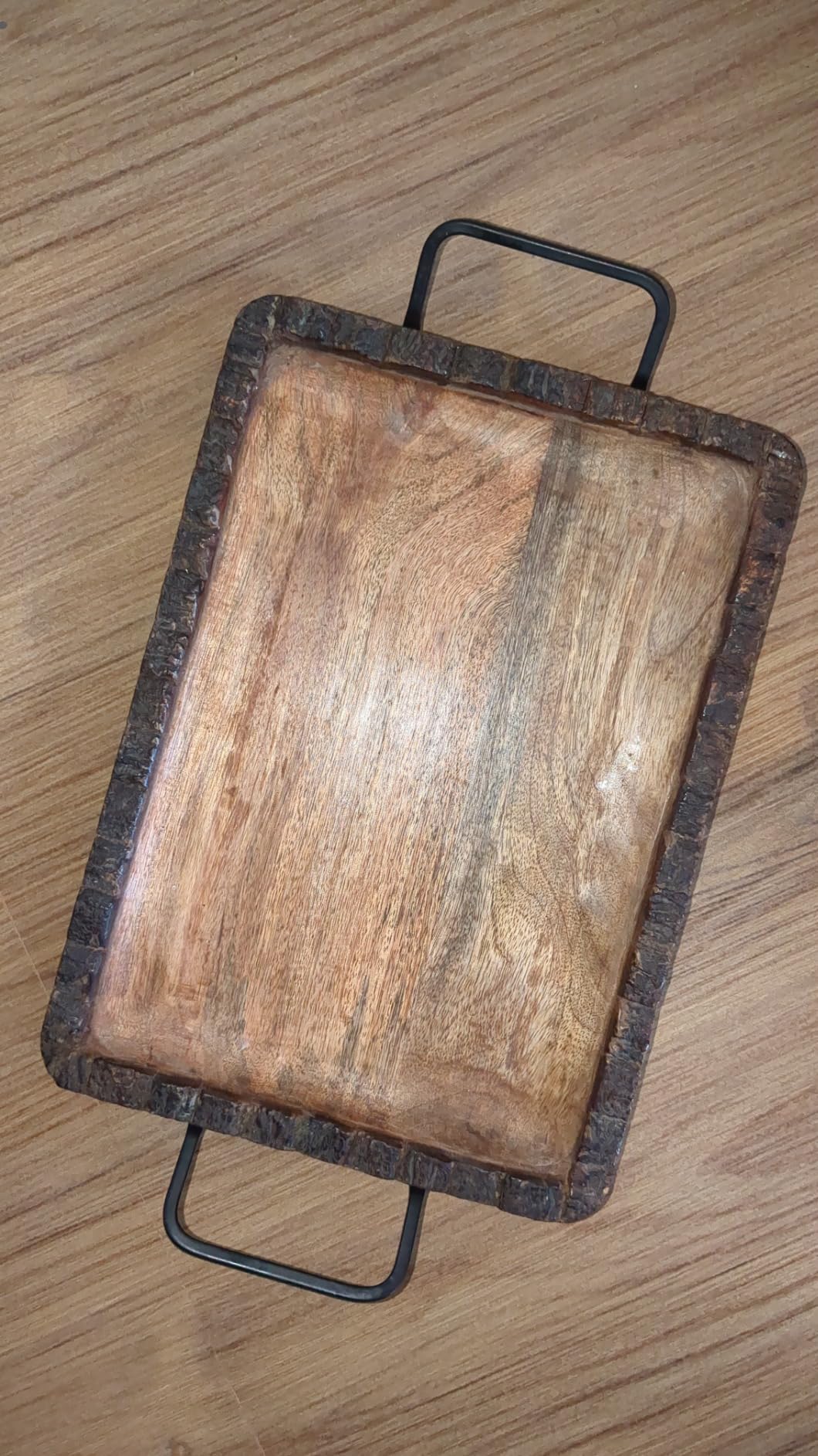 Extreme Karigari Premium Mango Wood Serving Tray with Handles – Rustic ...