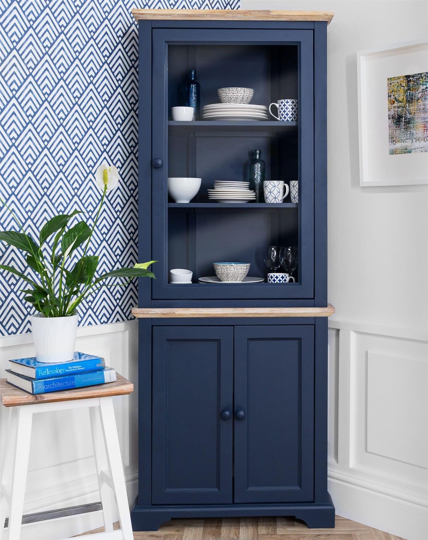 Florence Navy Blue sideboard with cupboard and drawers. FULLY ASSEMBLED ...