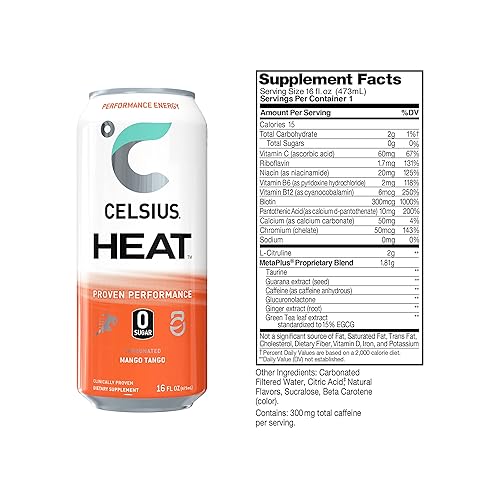 Snapklik.com : CELSIUS FGSS1252 HEAT Performance Energy Drink 16 Fl Oz ...