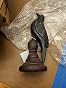 New "Carved" Look Weathered Rustic Primitive Crow On Spindle Finial ...