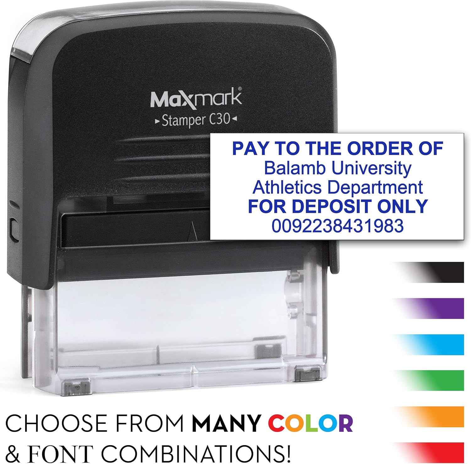 Buy Bank Deposit Stamp - Five Line Self Inking Stamp for Check ...