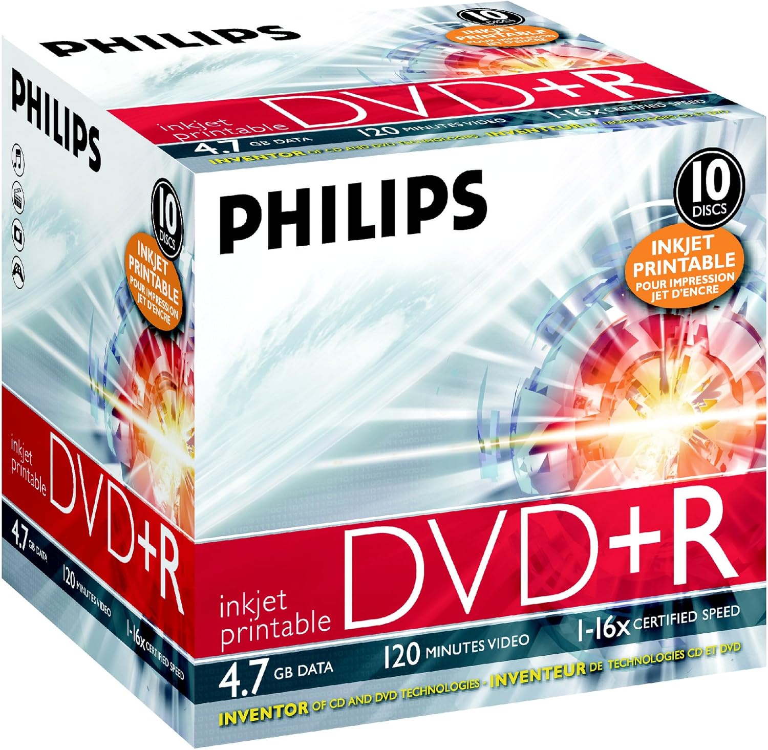 Philips DVD+R 4,7 Go imprimable, monocouche, DVD+R : Amazon.com.be ...