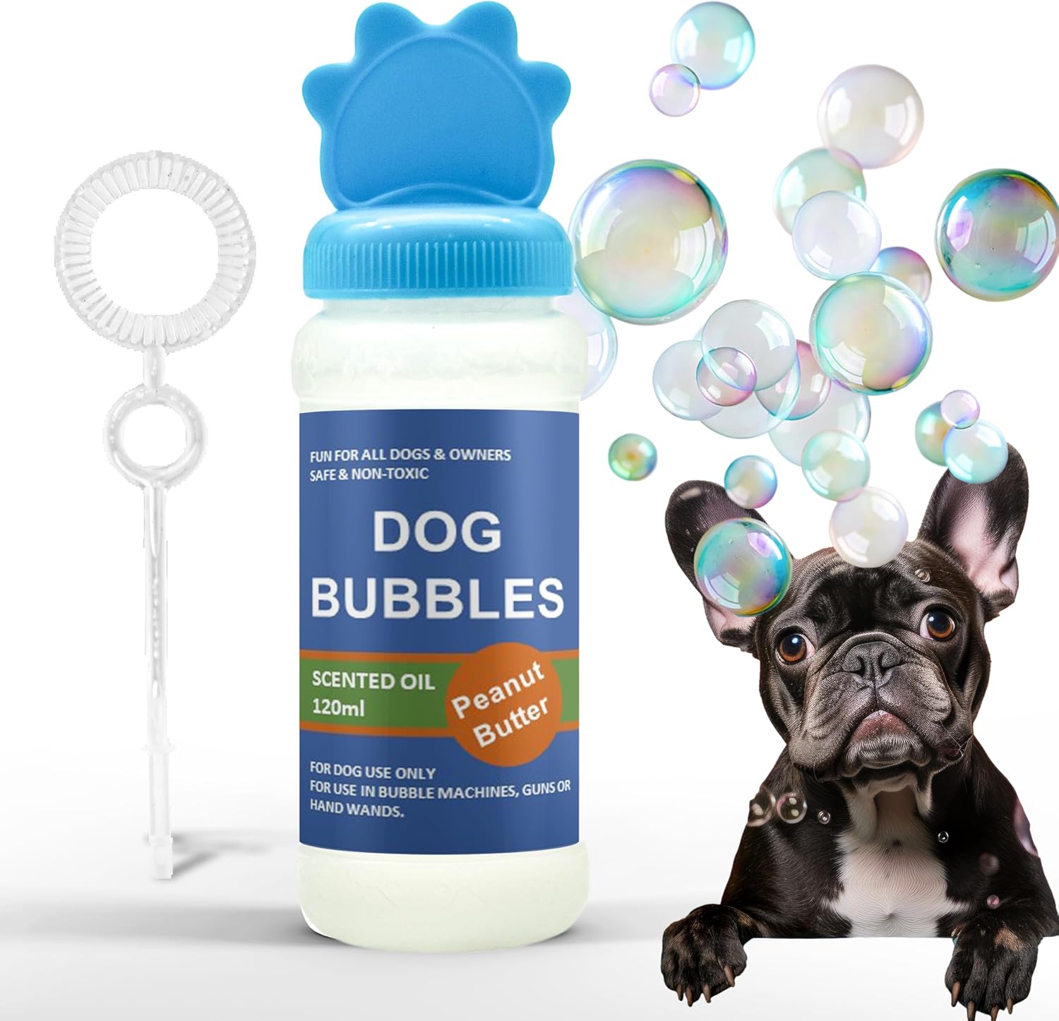 Petopedia Dog Bubbles – PEANUT BUTTER and BEEF Scented, Safe Blowing ...