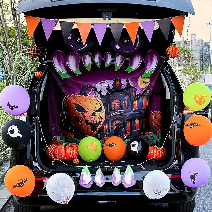 Amazon.com: Roetyce Halloween Trunk or Treat Car Decorations Kit, Happy ...