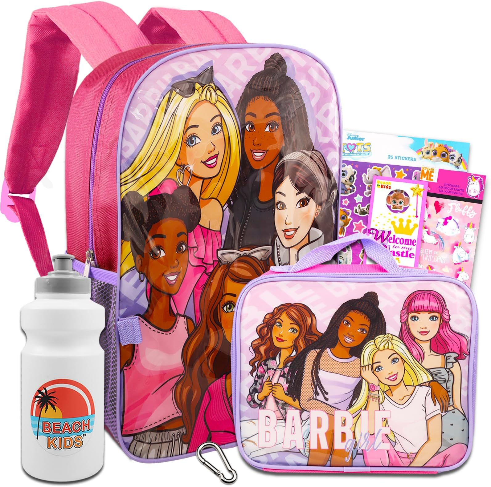Amazon.com: Barbie Ladies Fluffy Backpack | Womens Classic Patch Logo ...