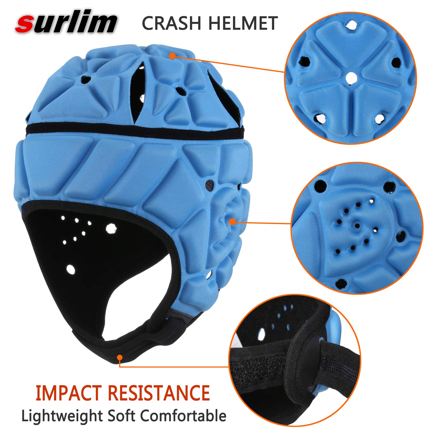 Snapklik.com : Surlim Soft Helmet Flag Football Rugby Helmet Scrum Cap ...