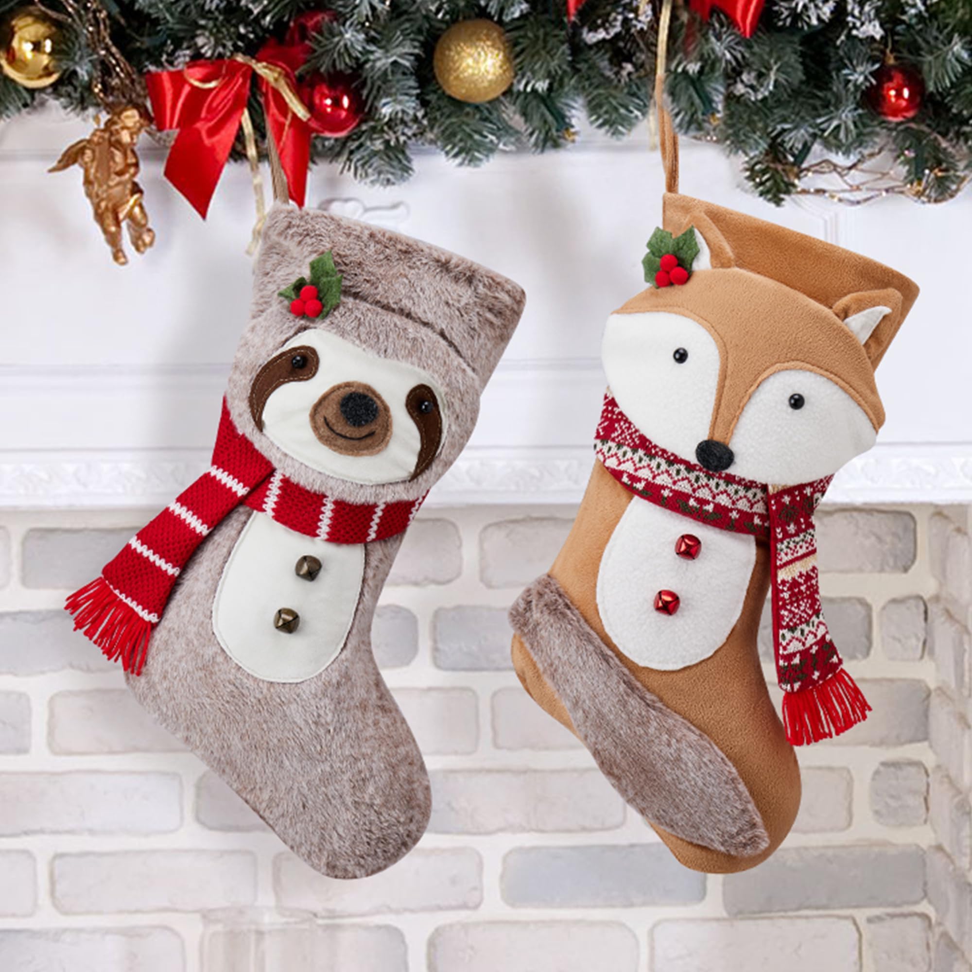 Amazon.com: VOREFF 2 Pack Christmas Stockings 20 Inch: Personalized ...