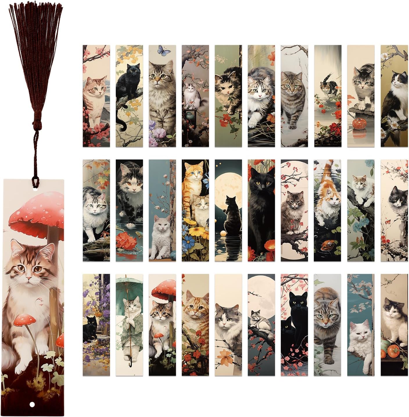 Amazon.com: Hafhef Cute Cat Bookmarks, 10 Pieces Bookmarks for Women ...