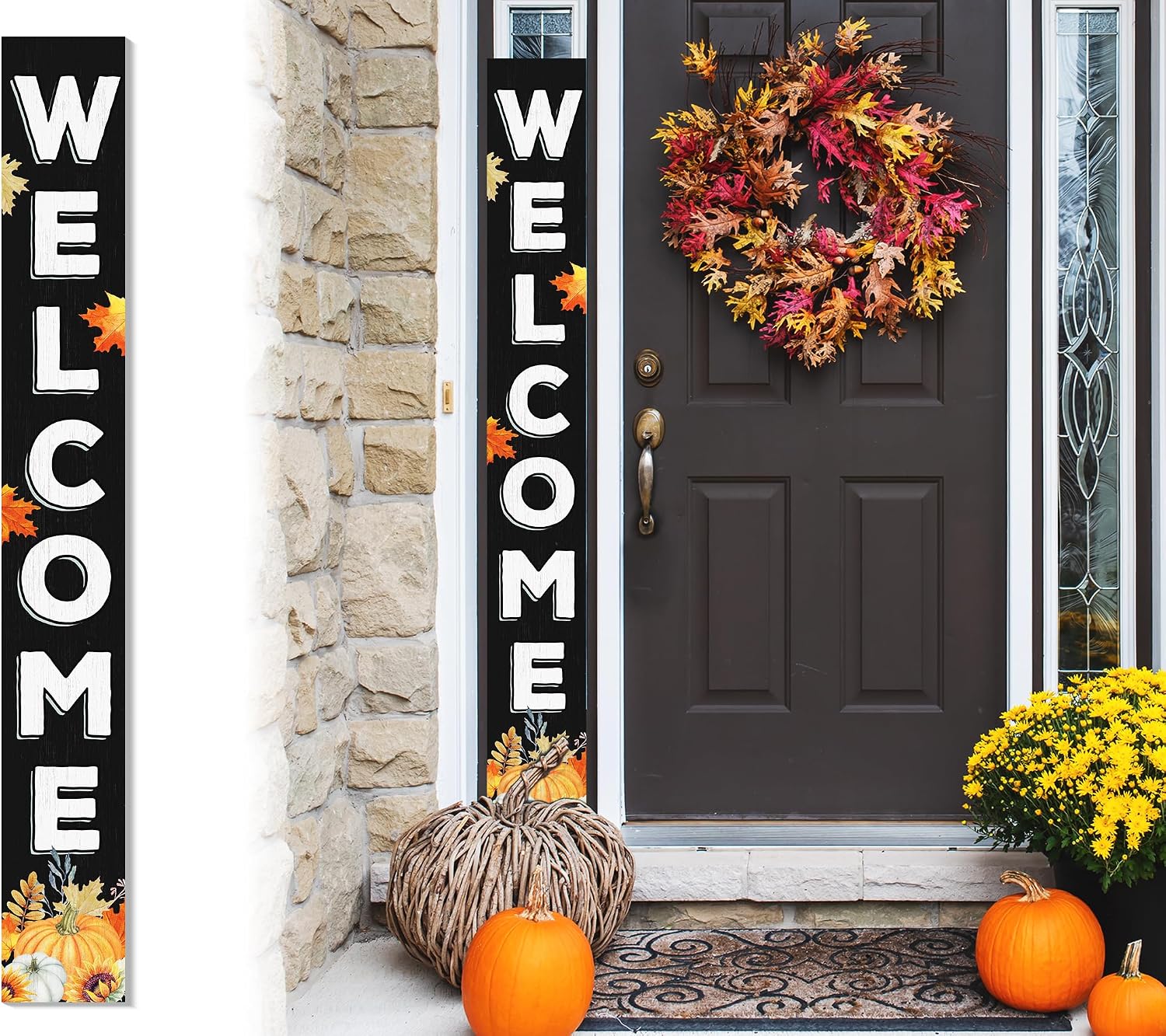Amazon.com: DQ DQ HOME DECOR 72IN Harvest Welcome Wooden Porch Sign ...