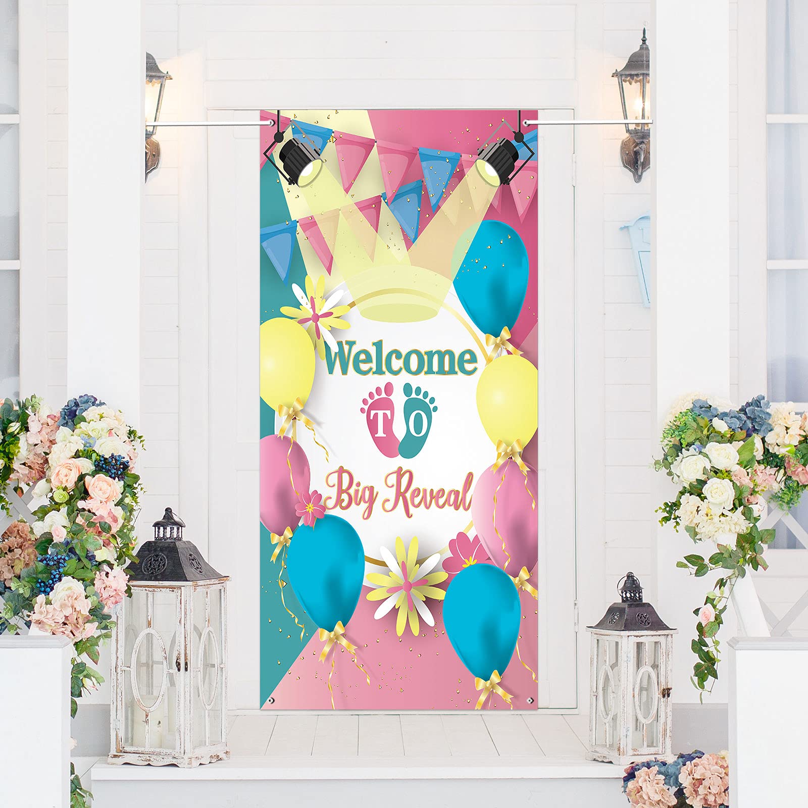 Buy Baby Gender Reveal Door Banner, Welcome to Big Reveal Sign, Gender ...