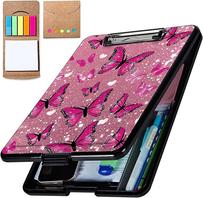 Amazon.com : Clipboard with Storage Featuring Butterflies Girl Top ...