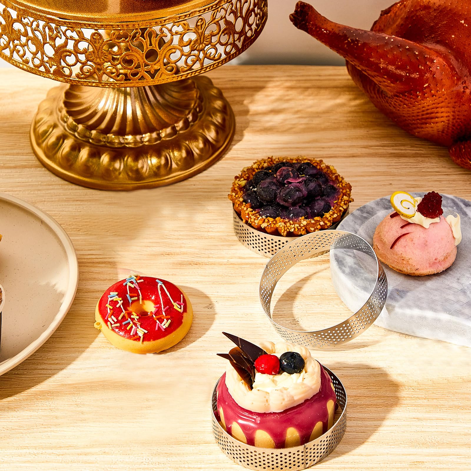 Snapklik.com : Mumufy 20 Pcs Perforated Tart Rings Round Tart Ring ...