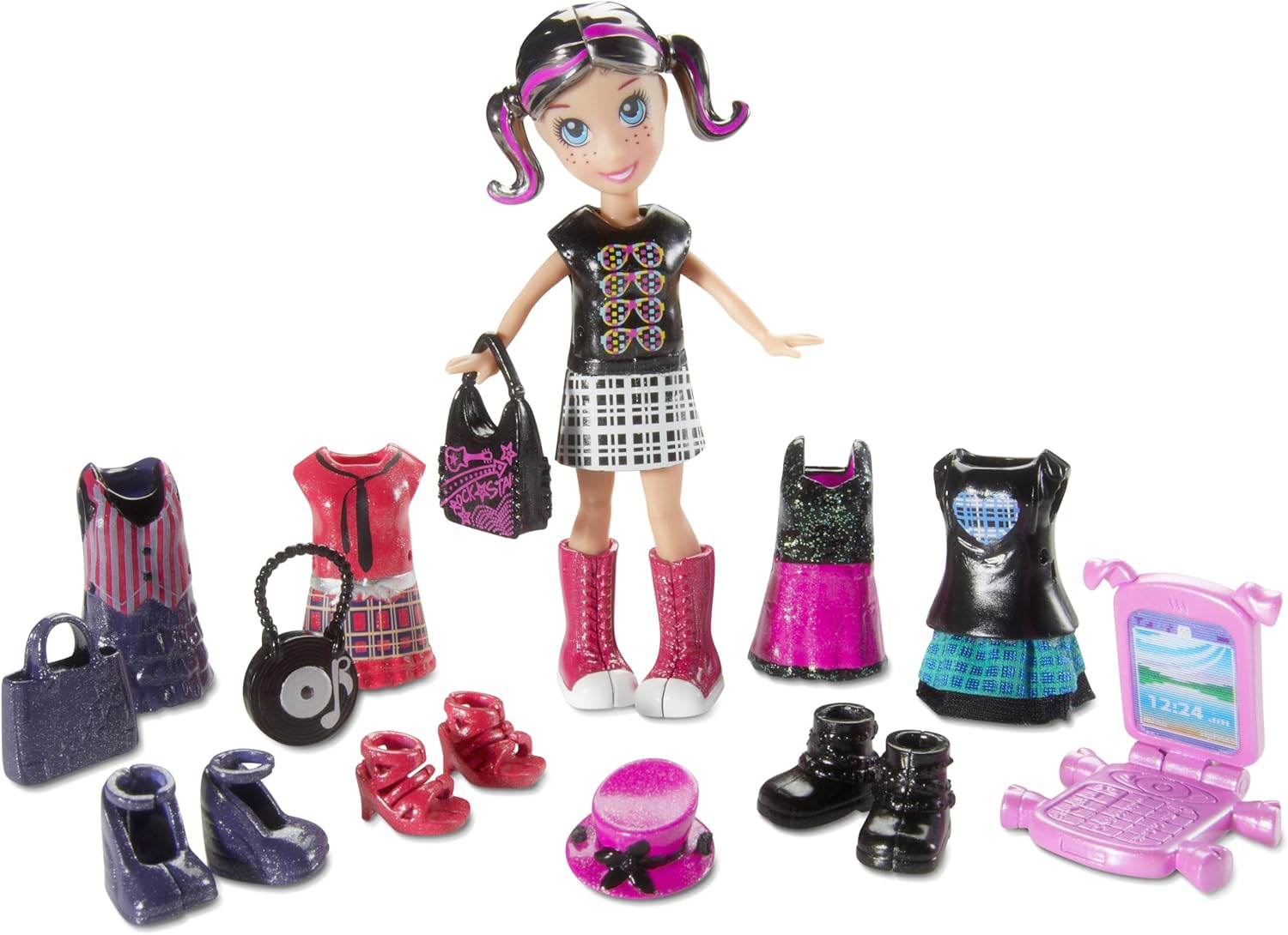 Amazon.com: Polly Pocket Pop 'N Lock Kerstie and Oinkular Phone ...