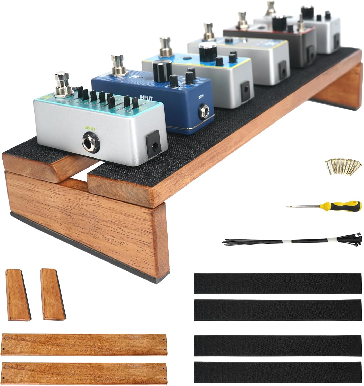 Amazon.com: EX Guitar Pedal Board Compact Wooden Pedalboard Kit (15.7 ...